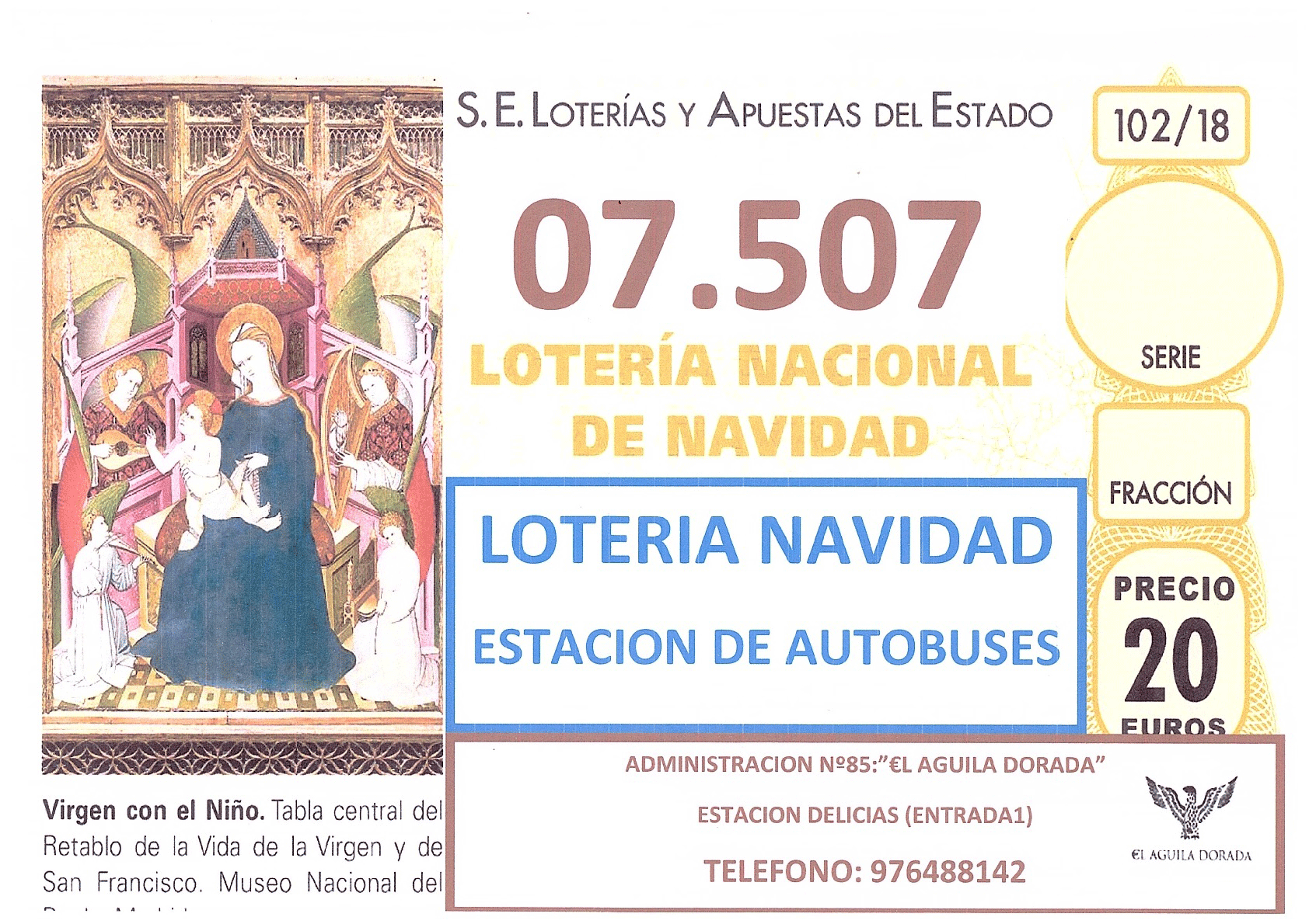 Lotería Navidad 2018 - Estación Central de Autobuses de Zaragoza
